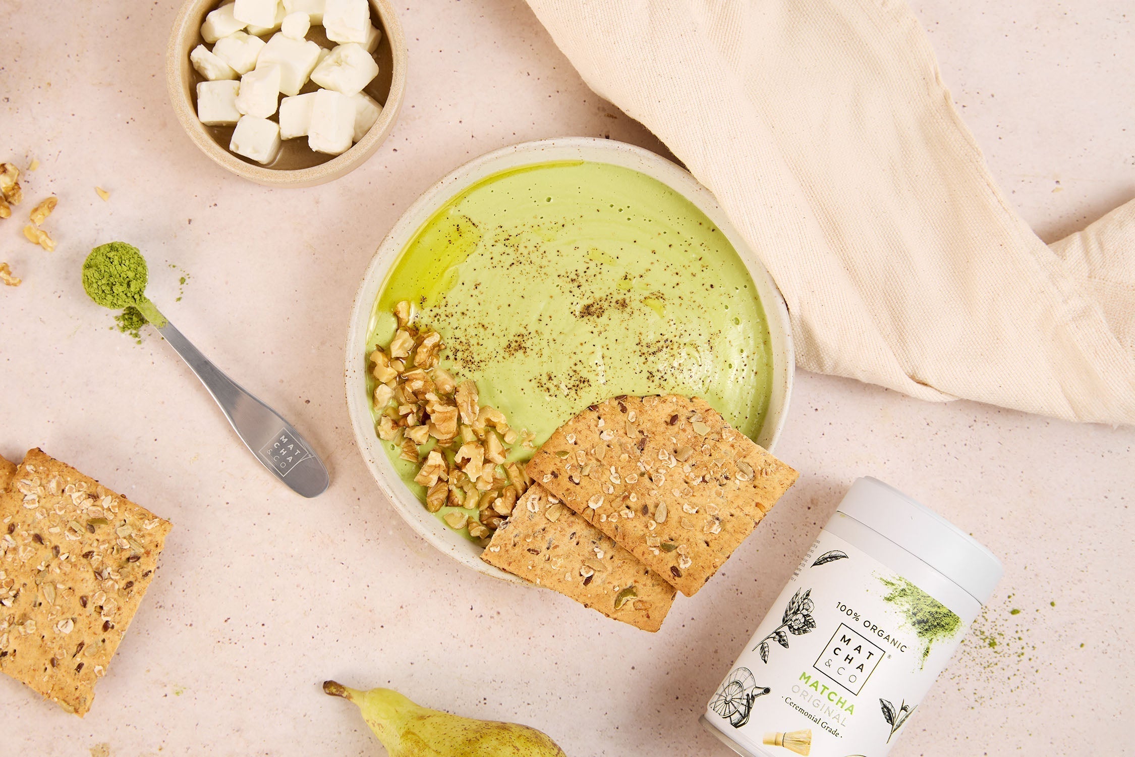 Pear and feta dip with matcha – Matcha & CO